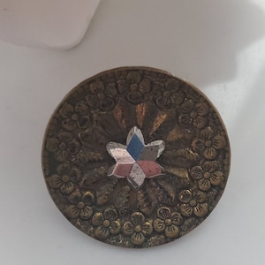 Antique Button Brass Cut Steel Button Victorian Button Star Vintage ...