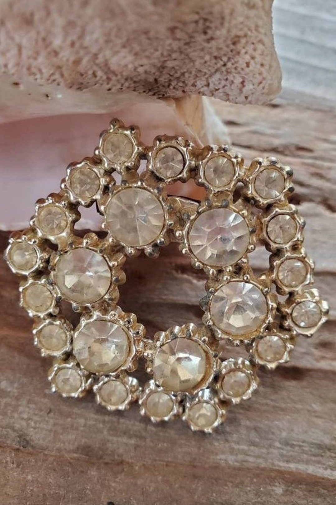 Broche vintage, broche vintage, broche en strass, années 1940, 1950 ...