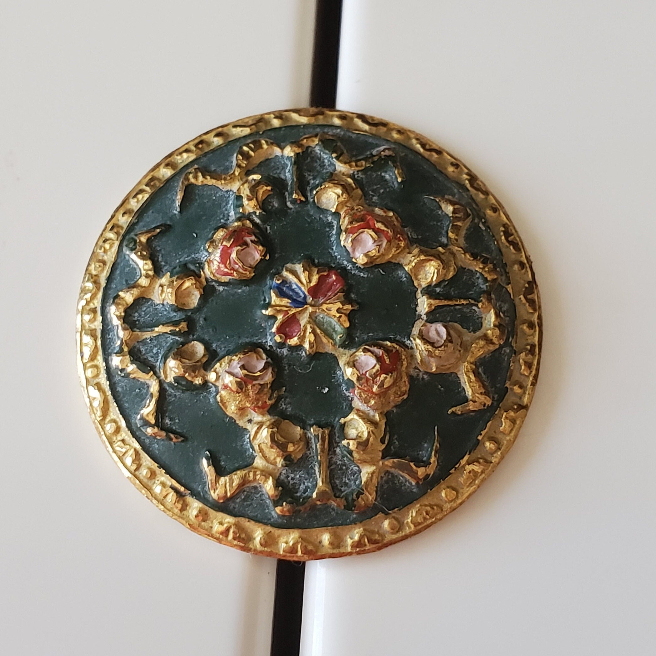 Antique Button Gold Vintage Edwardian Button Vintage Button Gilt Button Collectibles Reenactment ...