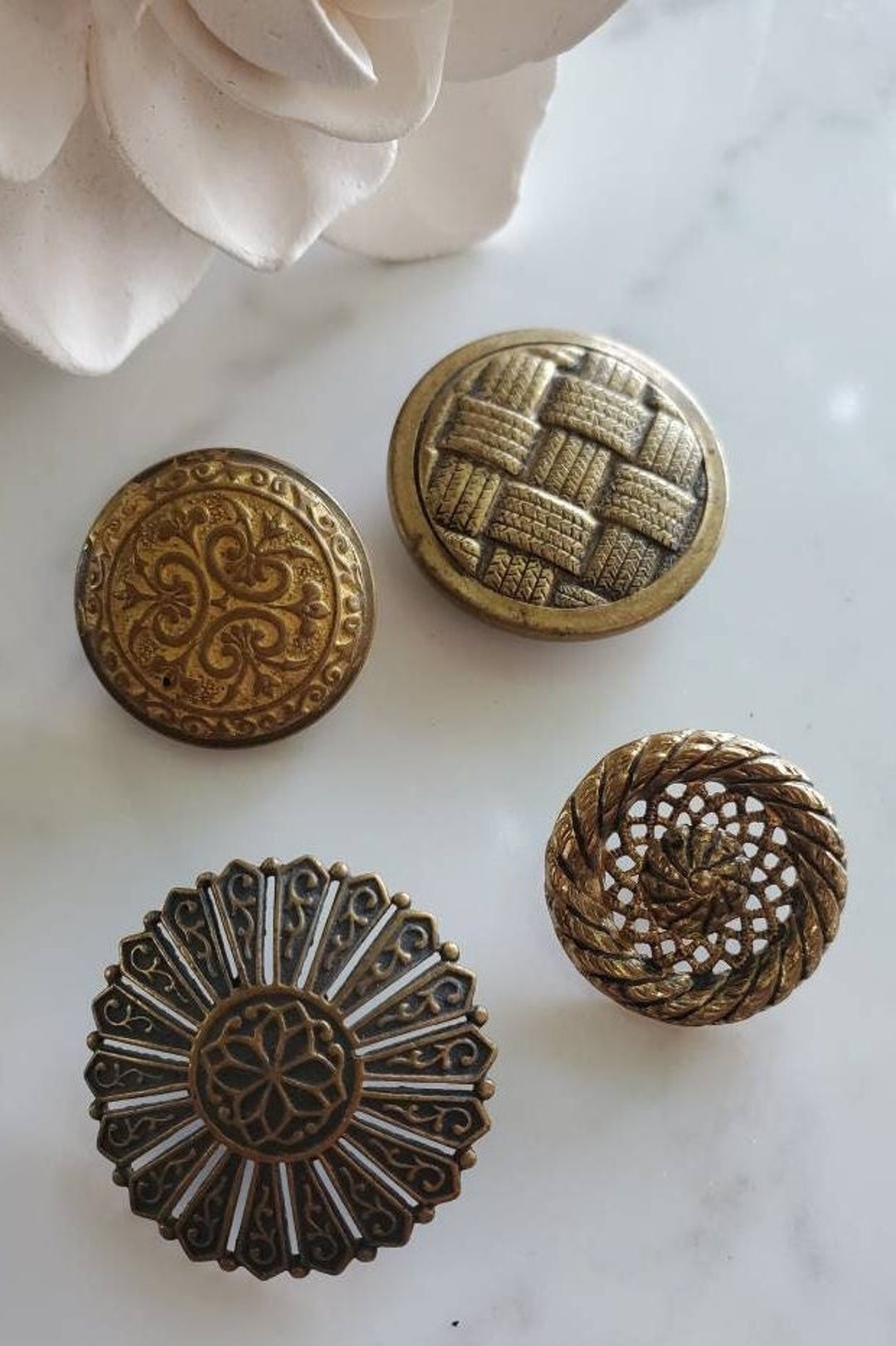 Vintage Brass Buttons Mid-century Modern Buttons Jacket Buttons Coat ...