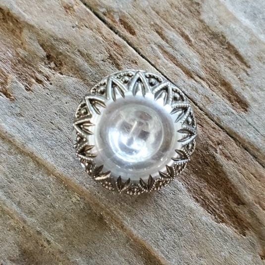 Vintage Clear Glass Buttons Vintage Buttons Silver Colored - Etsy