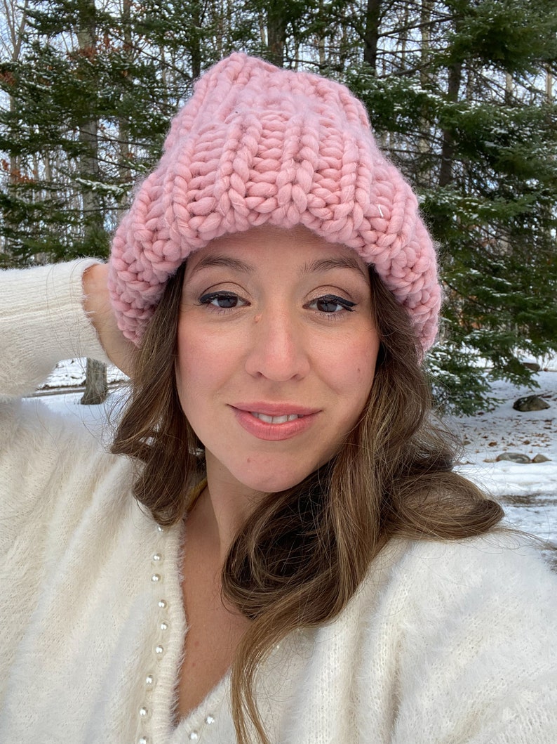 Easy Knitting Pattern Hat Super Chunky Knit Beanie Ribbed Hat Knitting ...