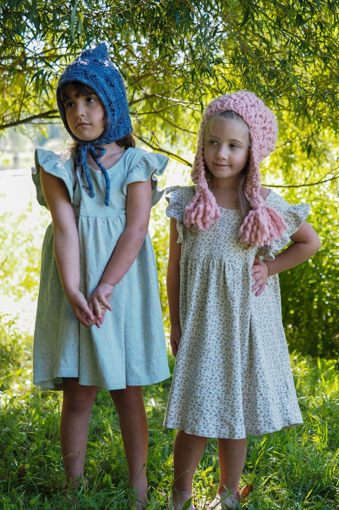 Girls Hat Knitting Patterns: Chunky Lace, Eyelet Trapper, Bonnet (PDF ...