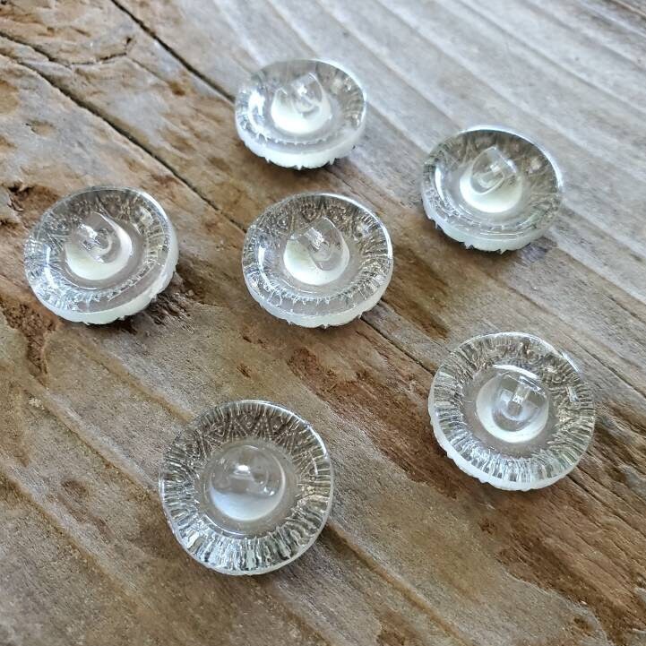 Vintage Clear Glass Buttons Vintage Buttons Silver Colored - Etsy