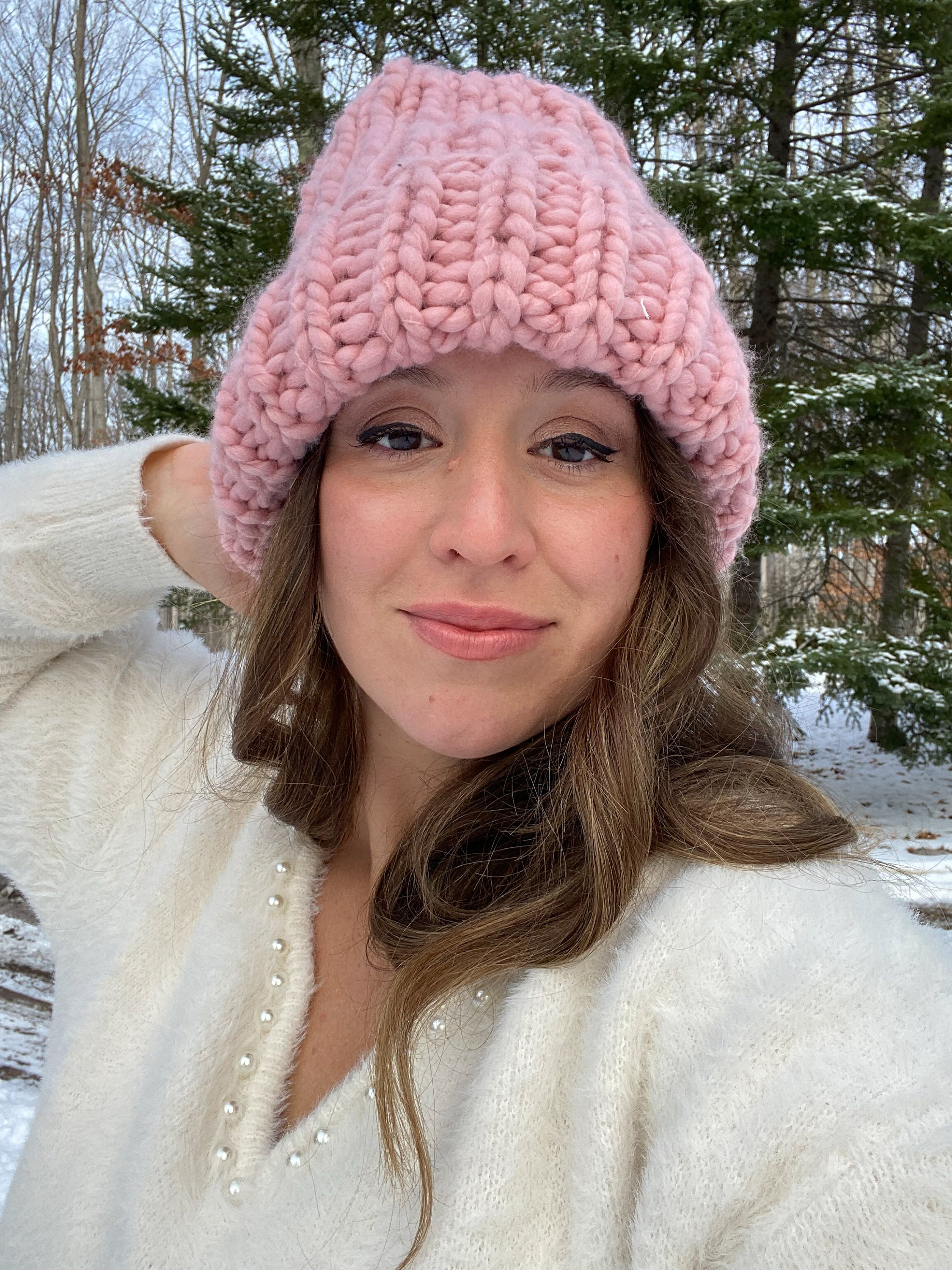 Easy Knitting Pattern Hat Super Chunky Knit Beanie Ribbed Hat Knitting ...