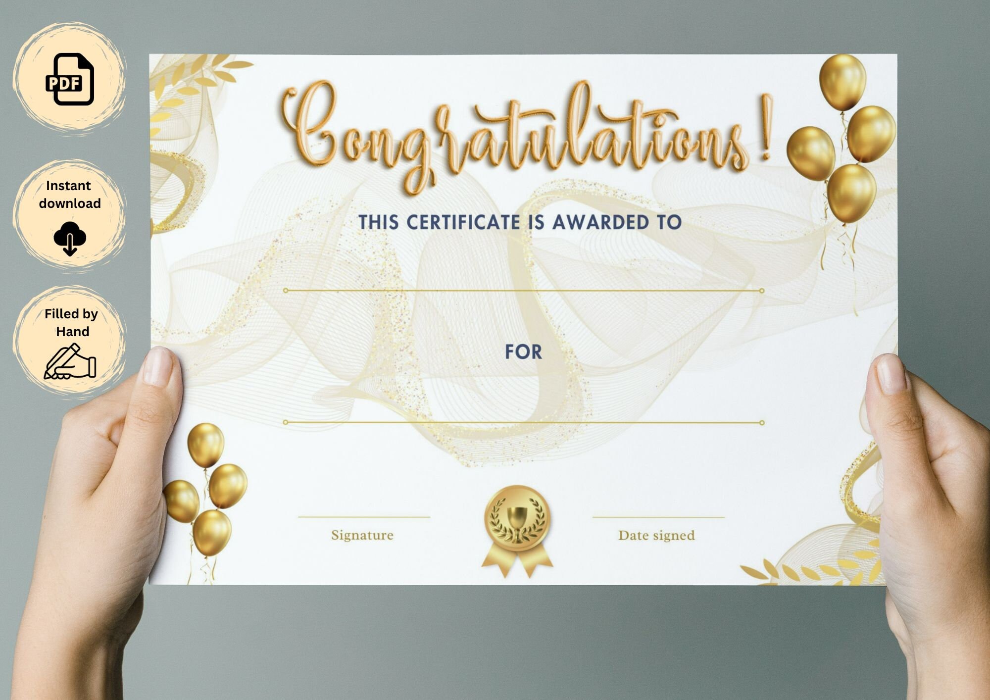 Blank Award Certificate, Certificate of Achievement, Congratulation ...