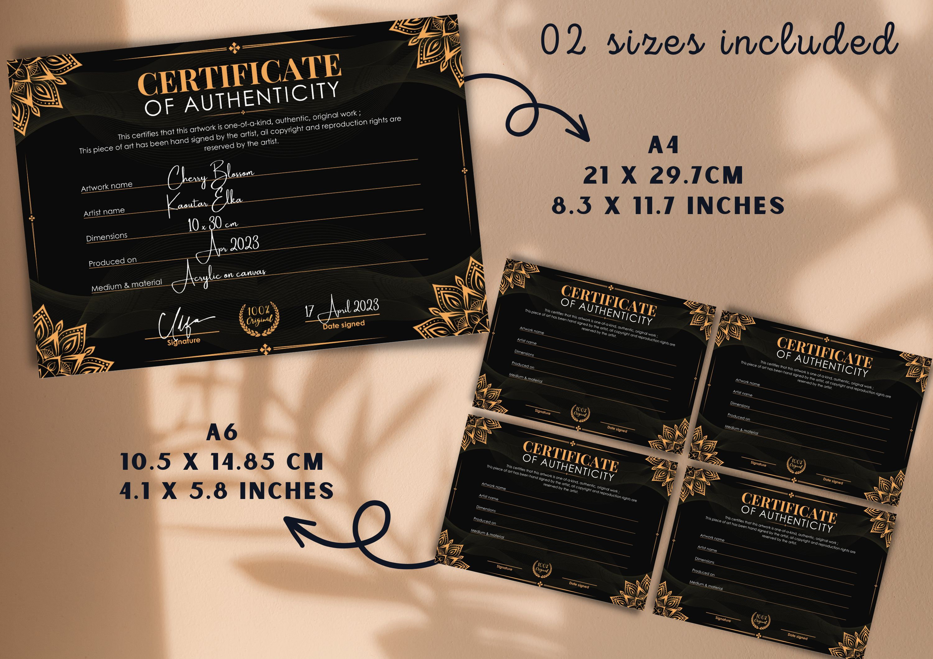 Black Lotus Handwrriten Certificate of Authenticity Template Printable ...