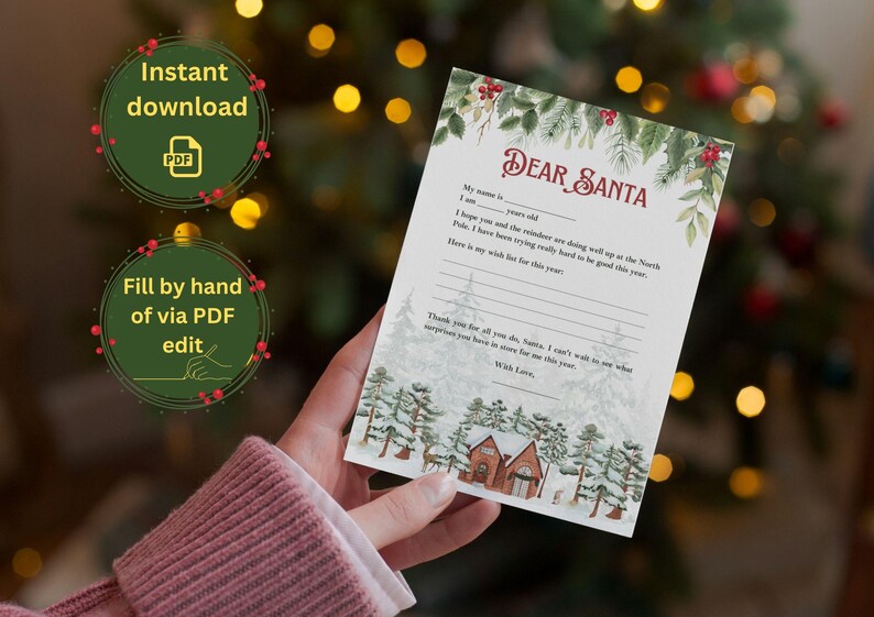 Editable Christmas Wish List Printable, Letter to Santa, Kids Christmas ...