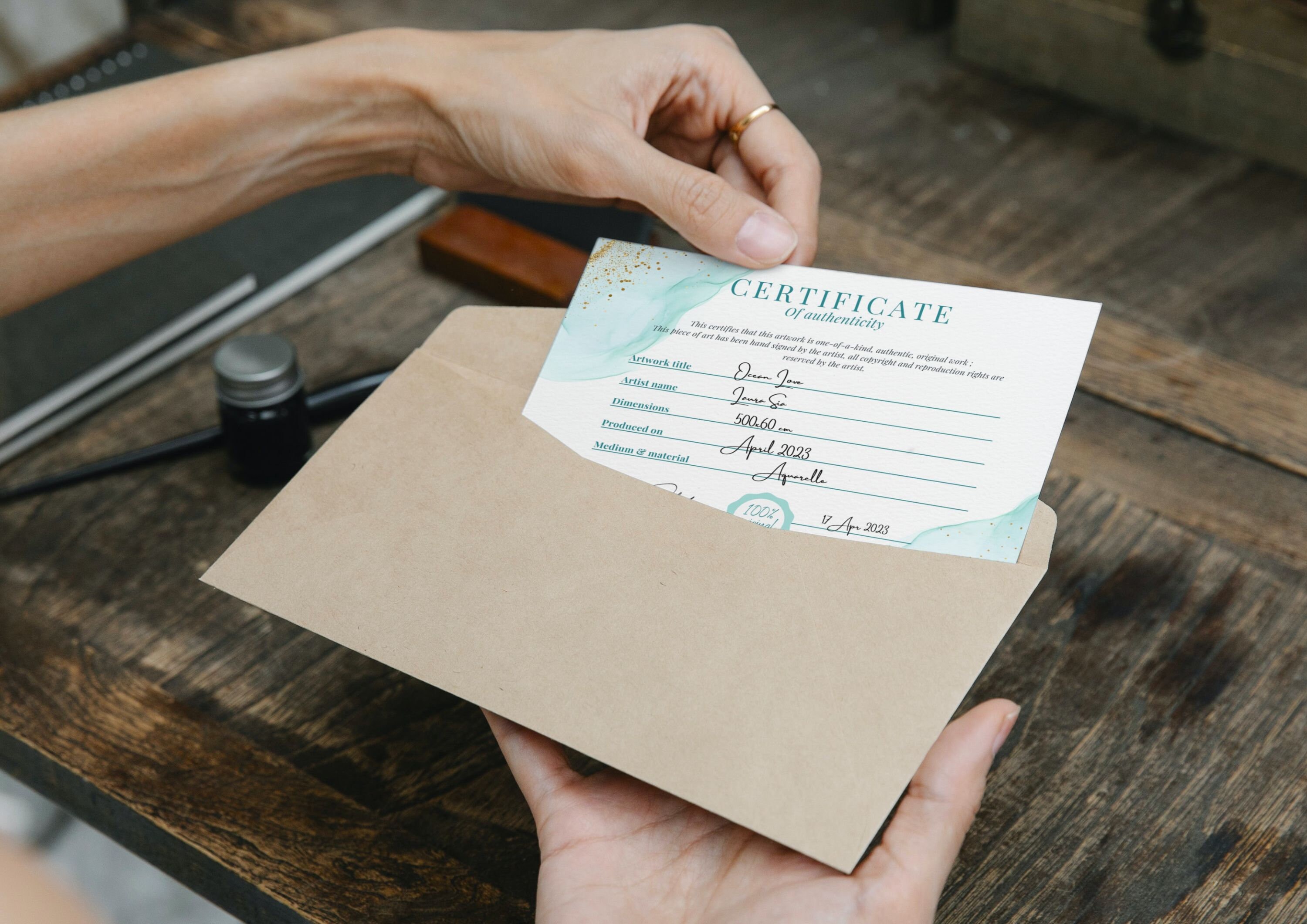 Certificate of Authenticity Template Printable, Abstract Handwritten ...