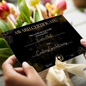 Blank Luxury Black & Gold Award Certificate, Certificate of Achievement ...