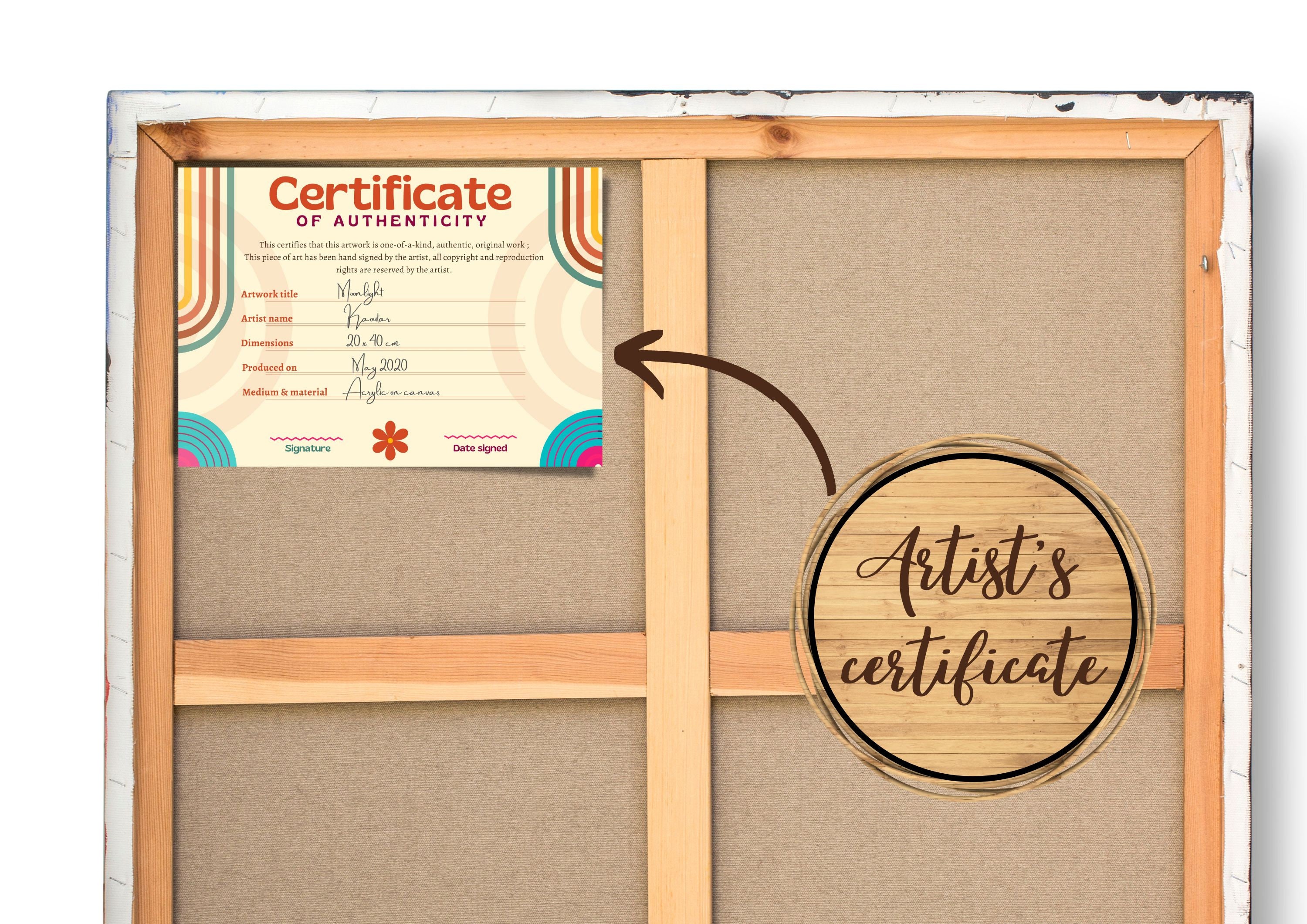 Groovy Rainbow Certificate of Authenticity Printable for Artists ...