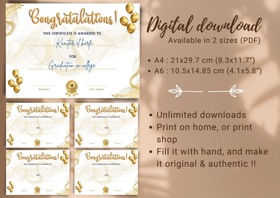 Blank Award Certificate, Certificate of Achievement, Congratulation ...