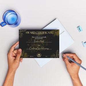 Blank Luxury Black & Gold Award Certificate, Certificate of Achievement ...