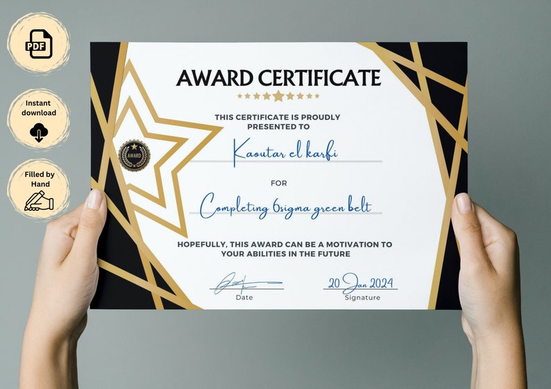 Blank Black & White Award Certificate, Certificate of Achievement Well ...