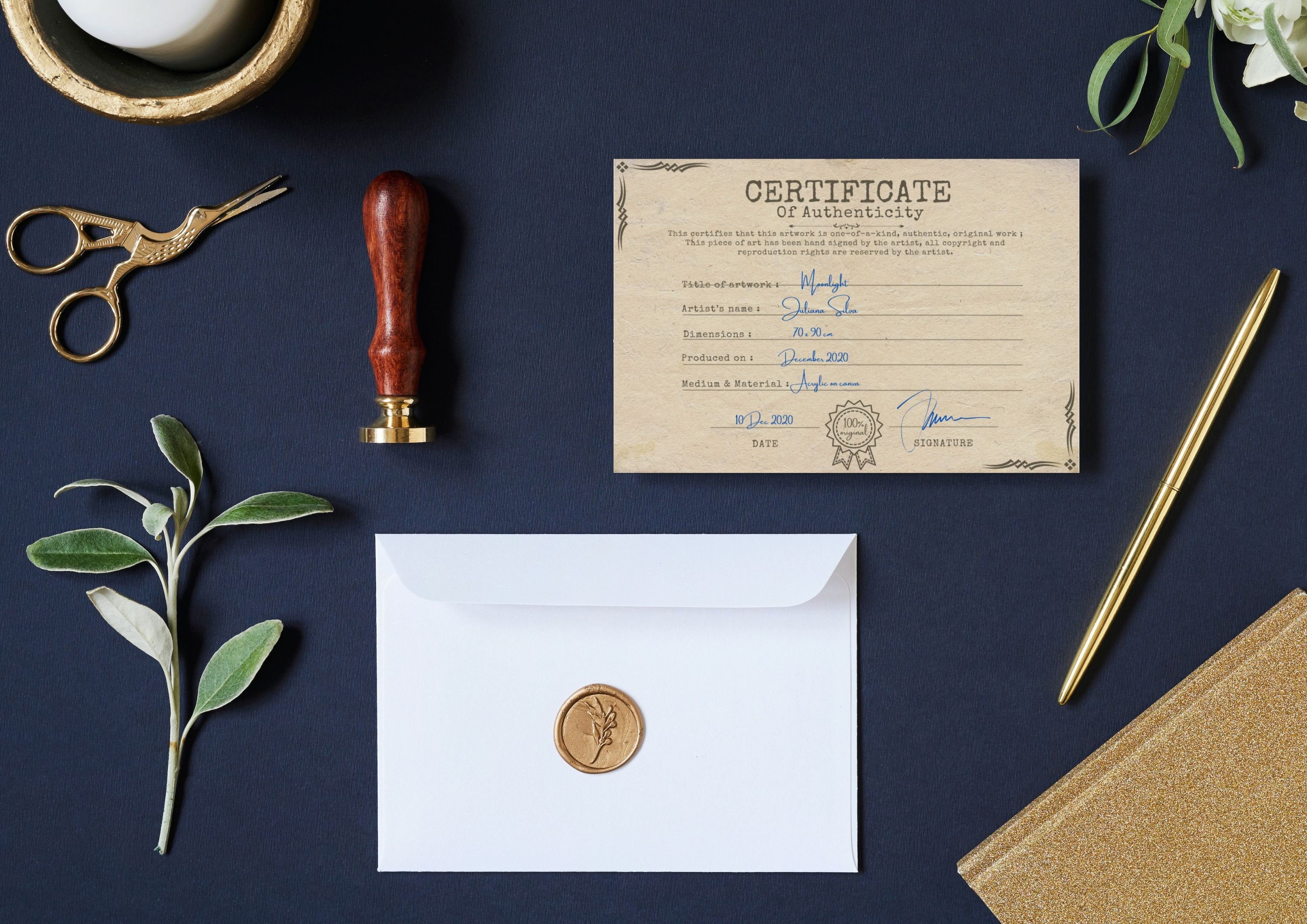 Vintage Certificate of Authenticity Template Printable, Vintage ...