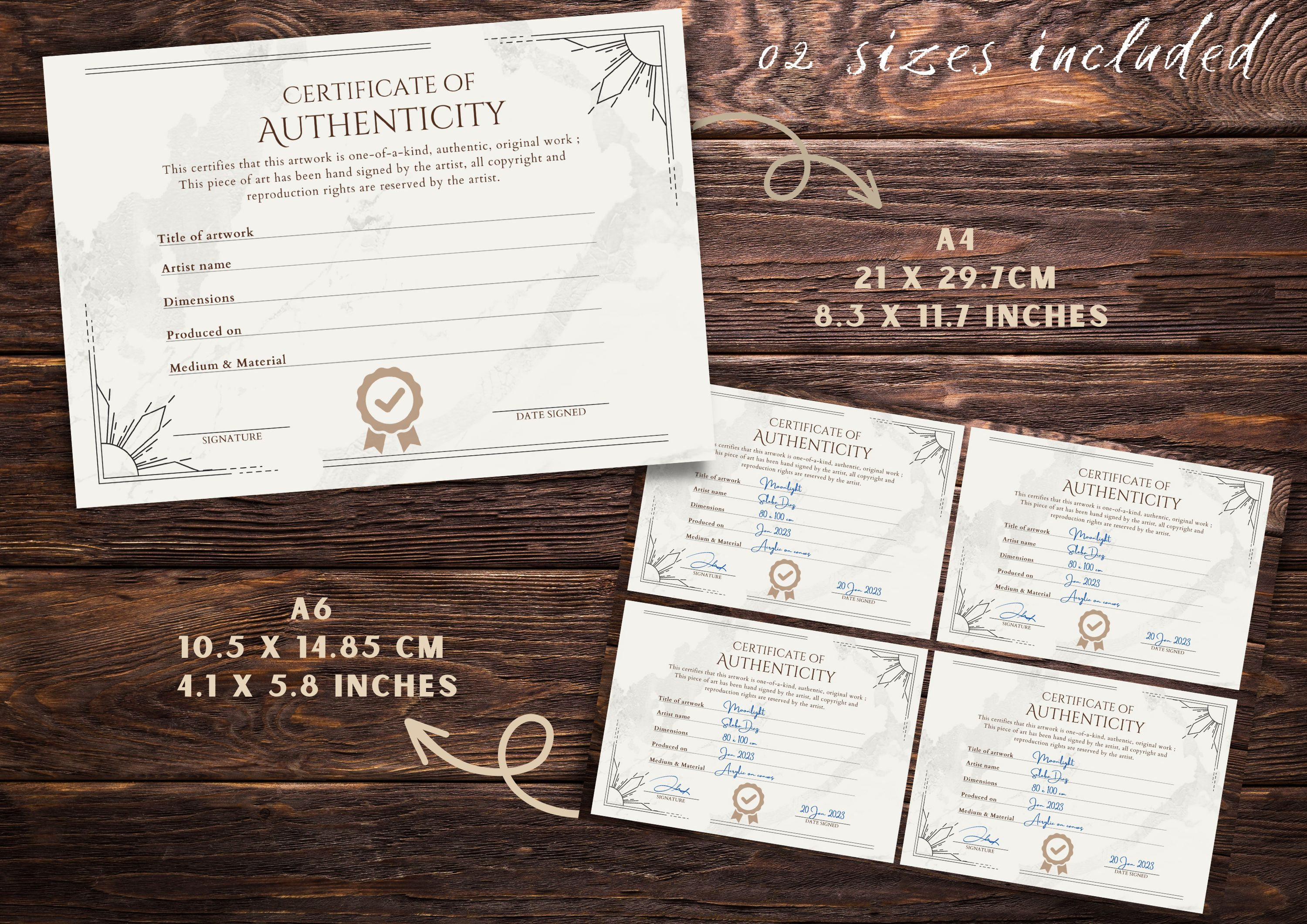 Certificate of Authenticity Template Printable, Crystal Authenticity ...