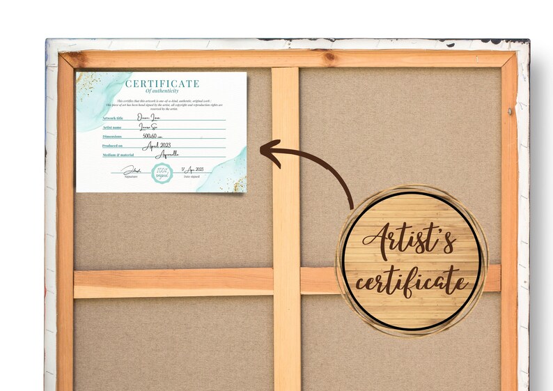 Certificate of Authenticity Template Printable, Abstract Handwritten ...
