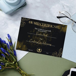 Blank Luxury Black & Gold Award Certificate, Certificate of Achievement ...