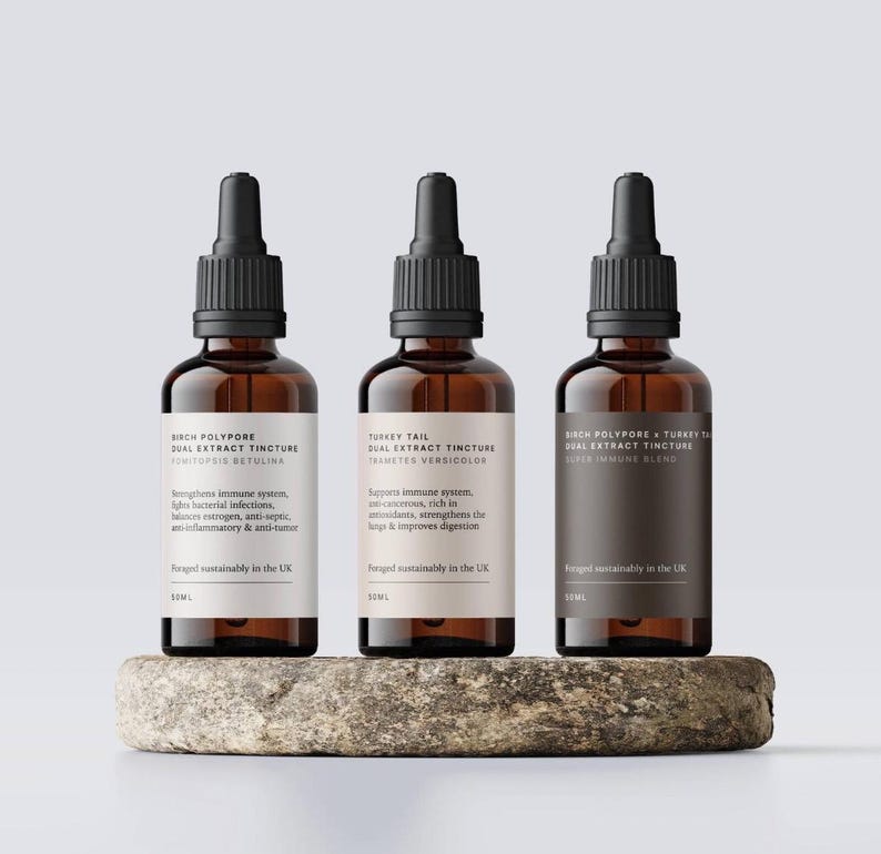 Turkey Tail Mushroom Dual Extraction Tincture 50ml - Etsy UK