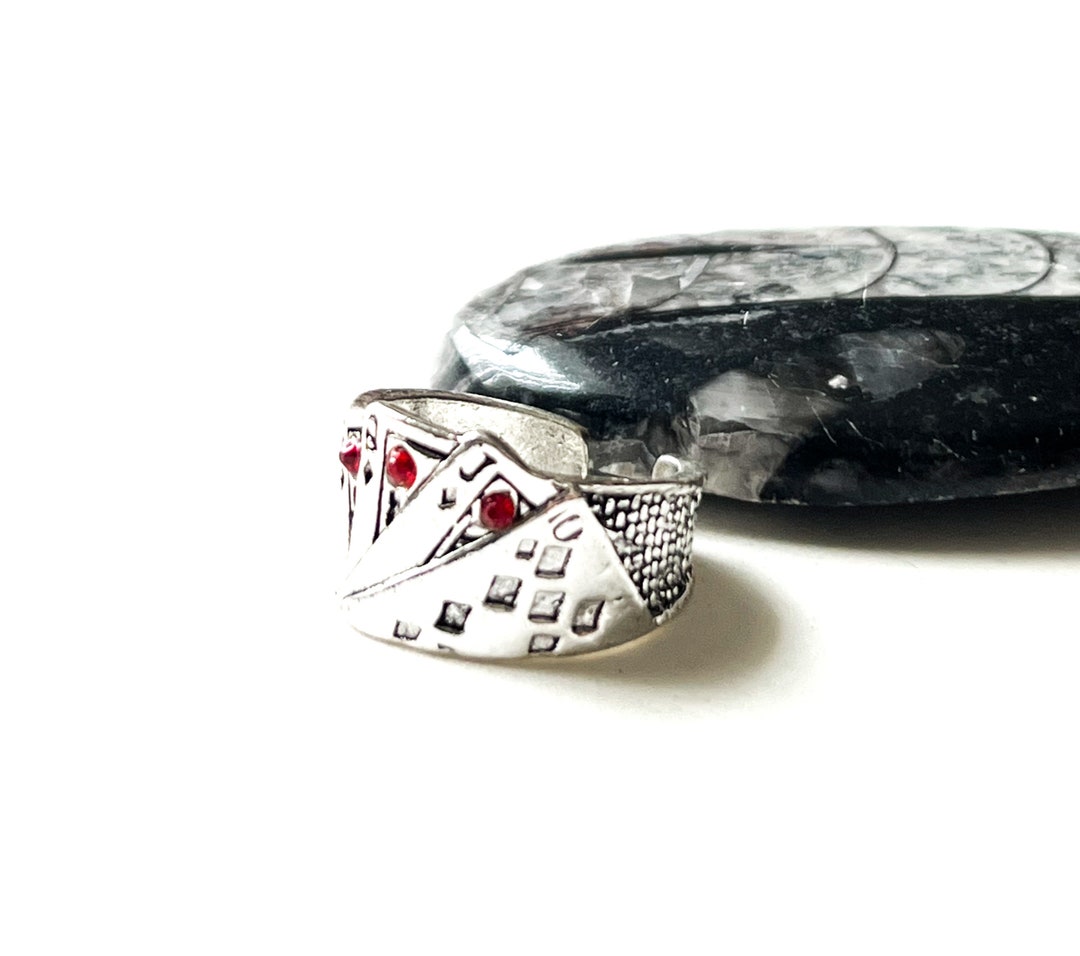 Silver Plated Deck of Cards Ring for Men - Etsy