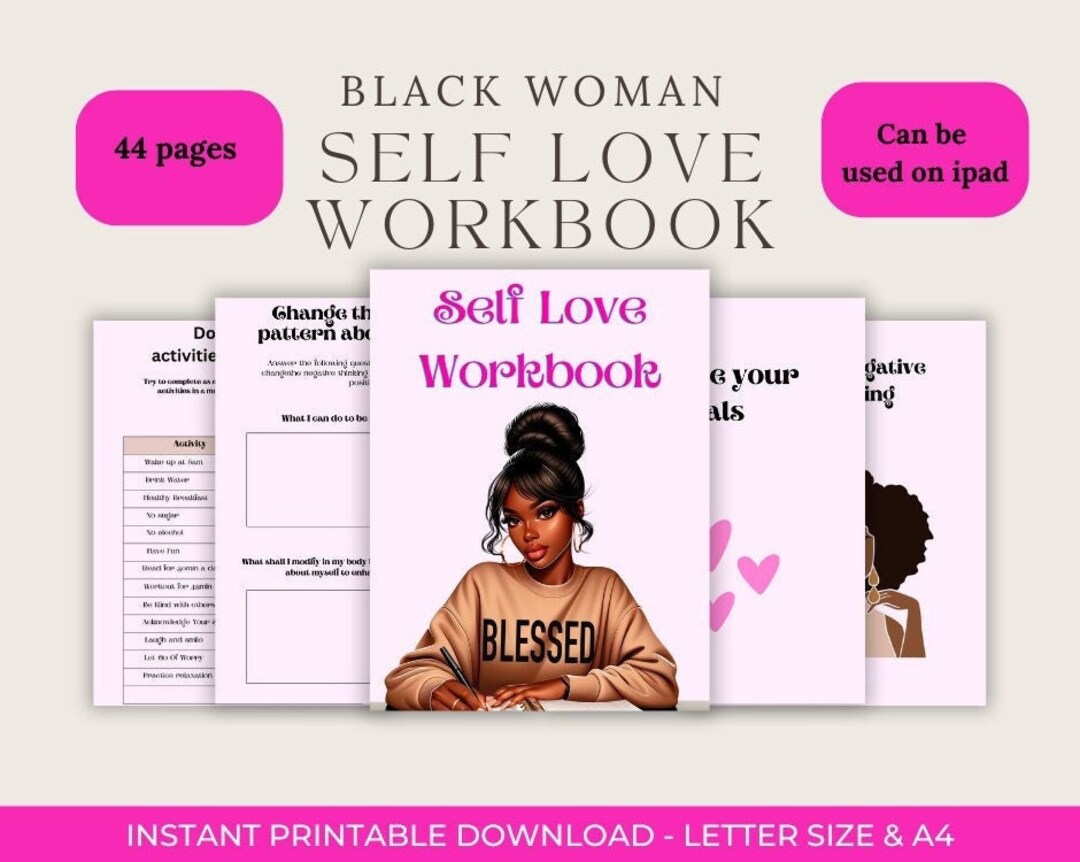 Black Woman Self Love Workbook Instant Download Self Love Printable ...