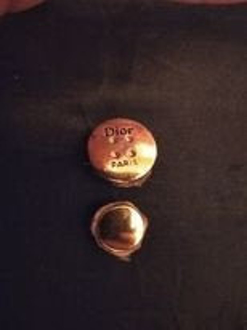 Dior Vintage pressure Gold Button - Etsy
