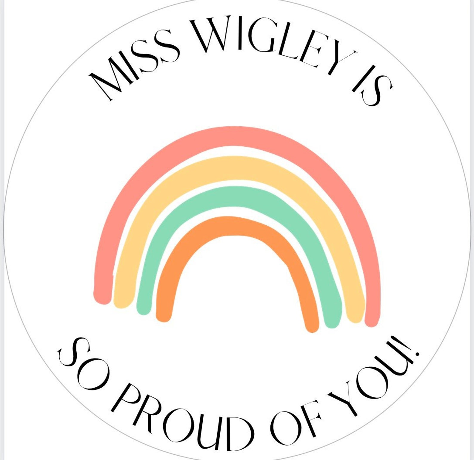 Personalised Teacher is so Proud of You Stickers for Teacher/tas or ...