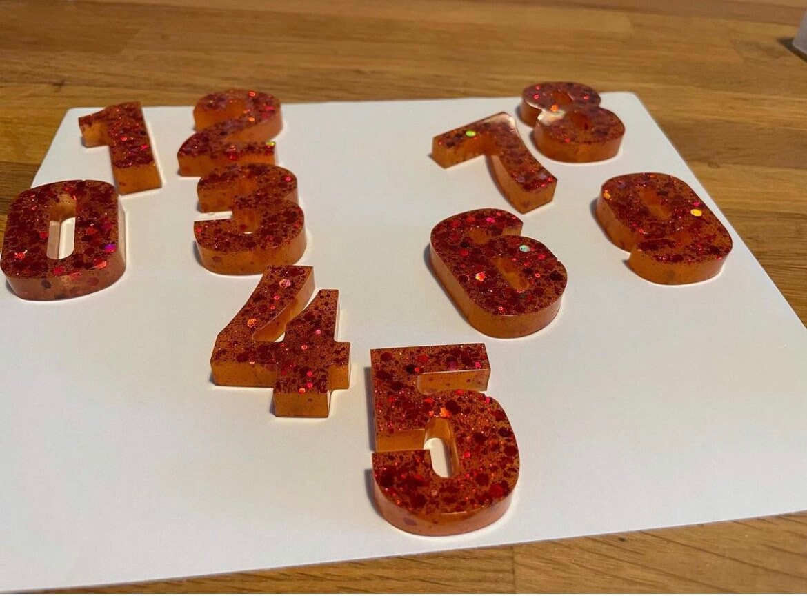Handmade Epoxy Resin Number Sets 0-9 Educational Resources - Etsy UK
