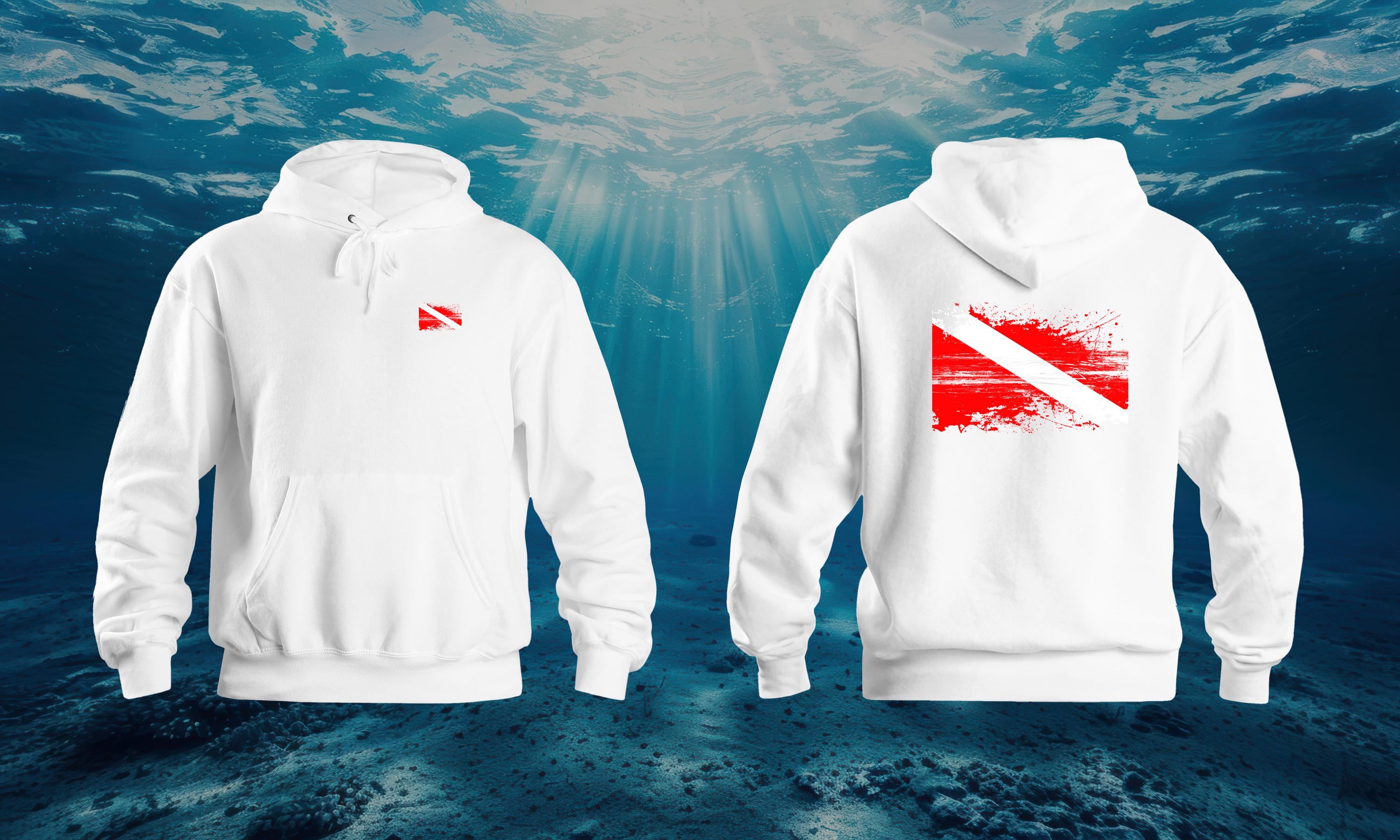 Distressed Diver Down Hoodie | Scuba Diving Adventure - Etsy