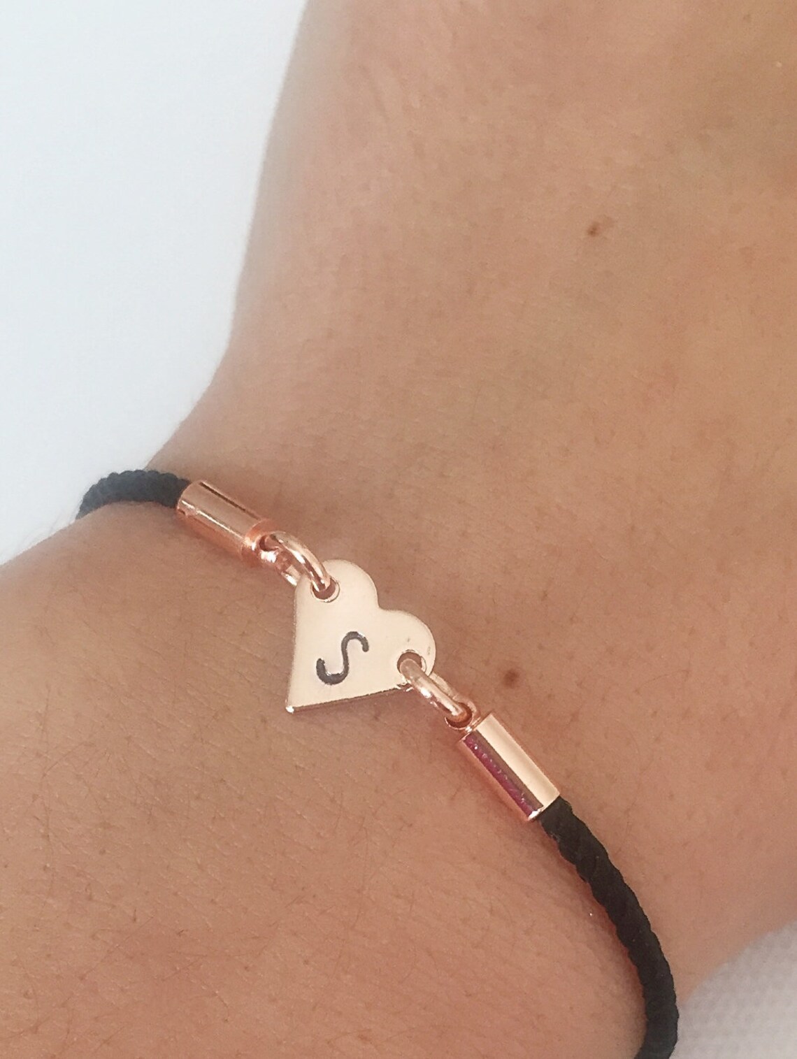 Personalised Heart Bracelet Custom Initial Bracelet | Etsy