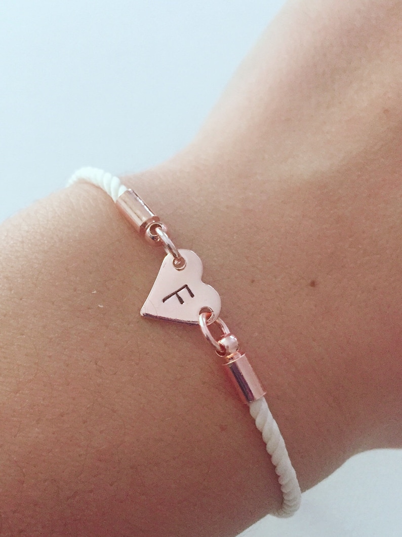 Personalised Heart Bracelet Custom Initial Bracelet | Etsy