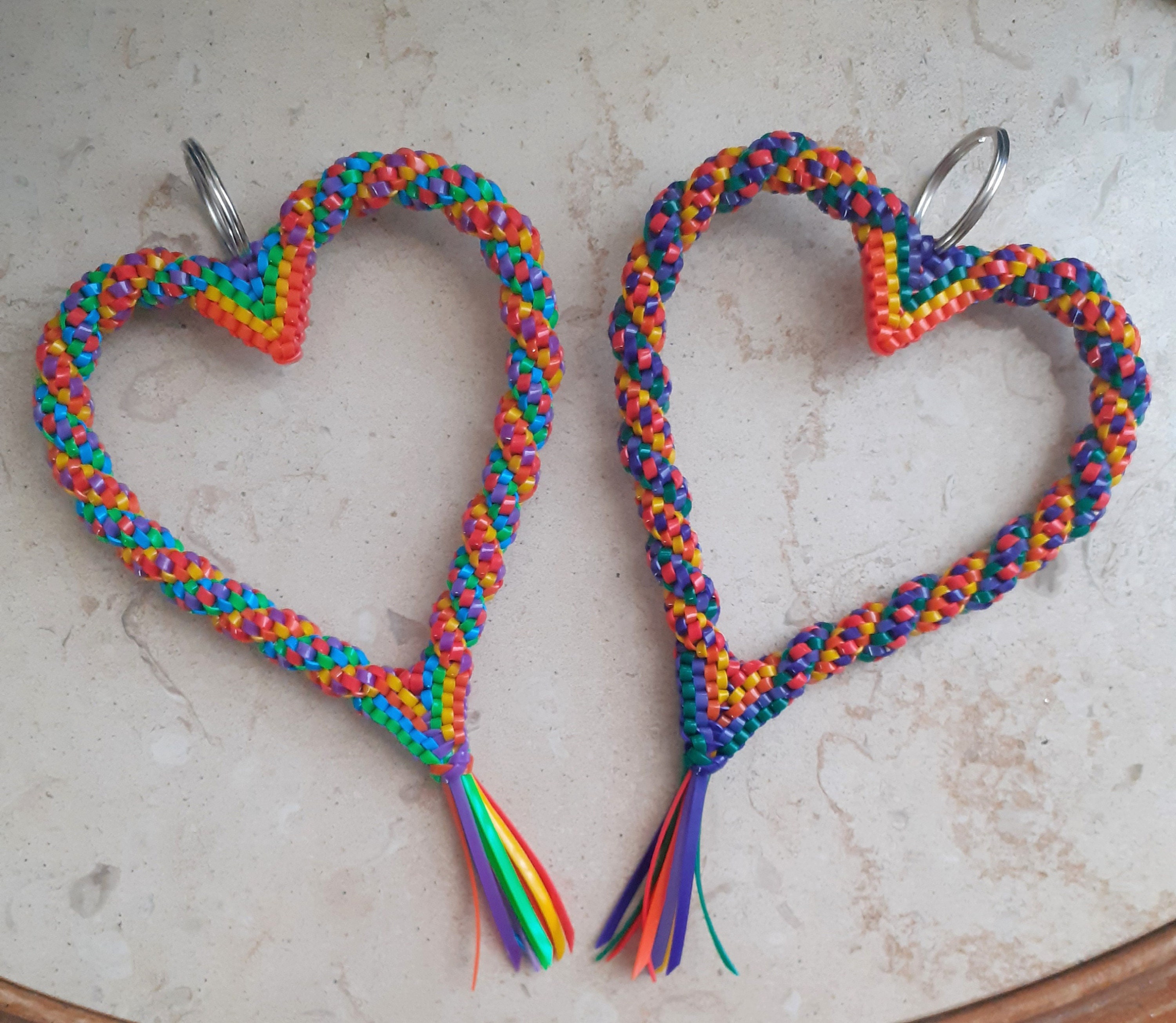 Rainbow Pride Twisted Heart Keychains - Etsy