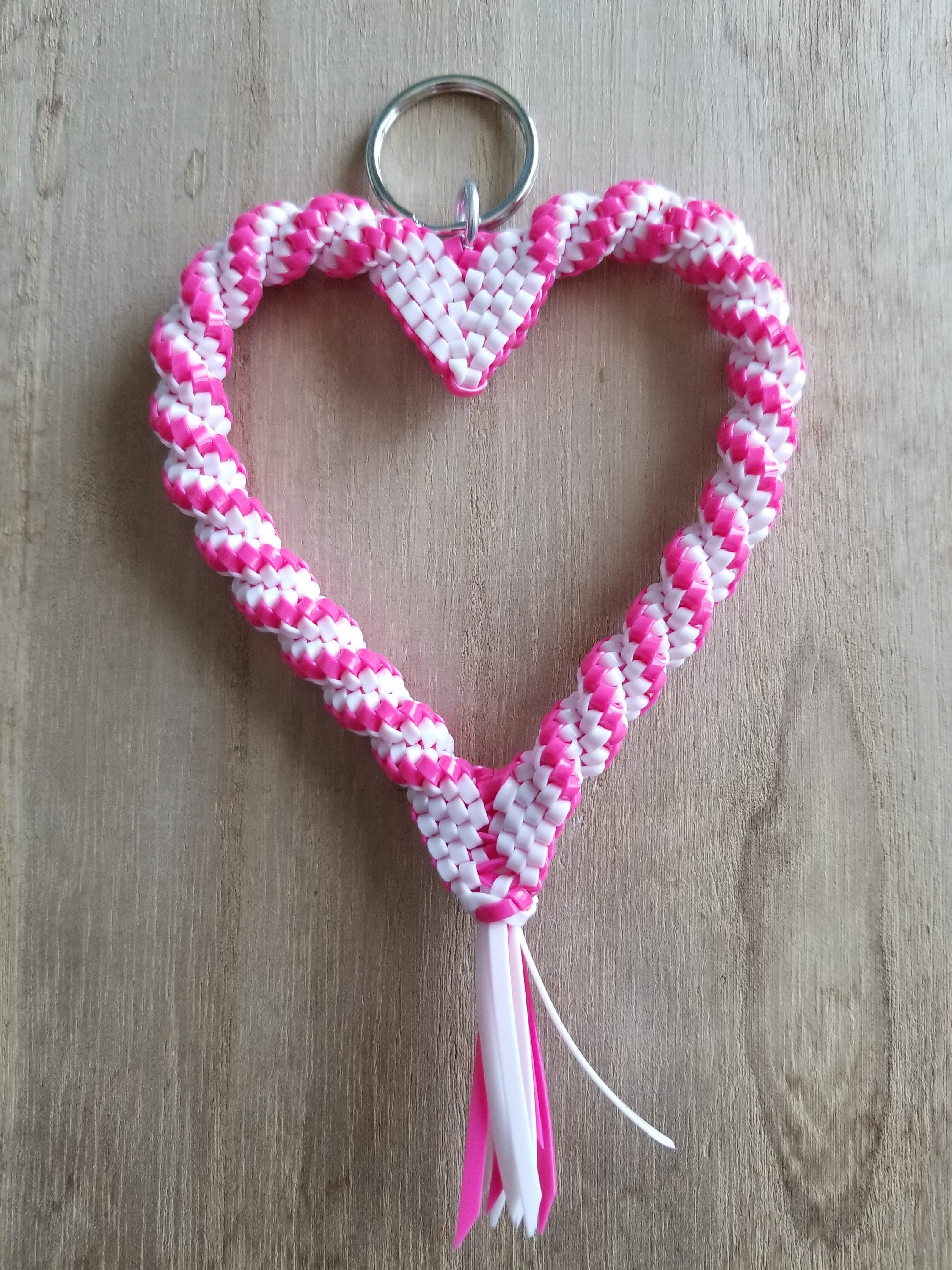 Two Color Valentine Heart Keychains - Etsy