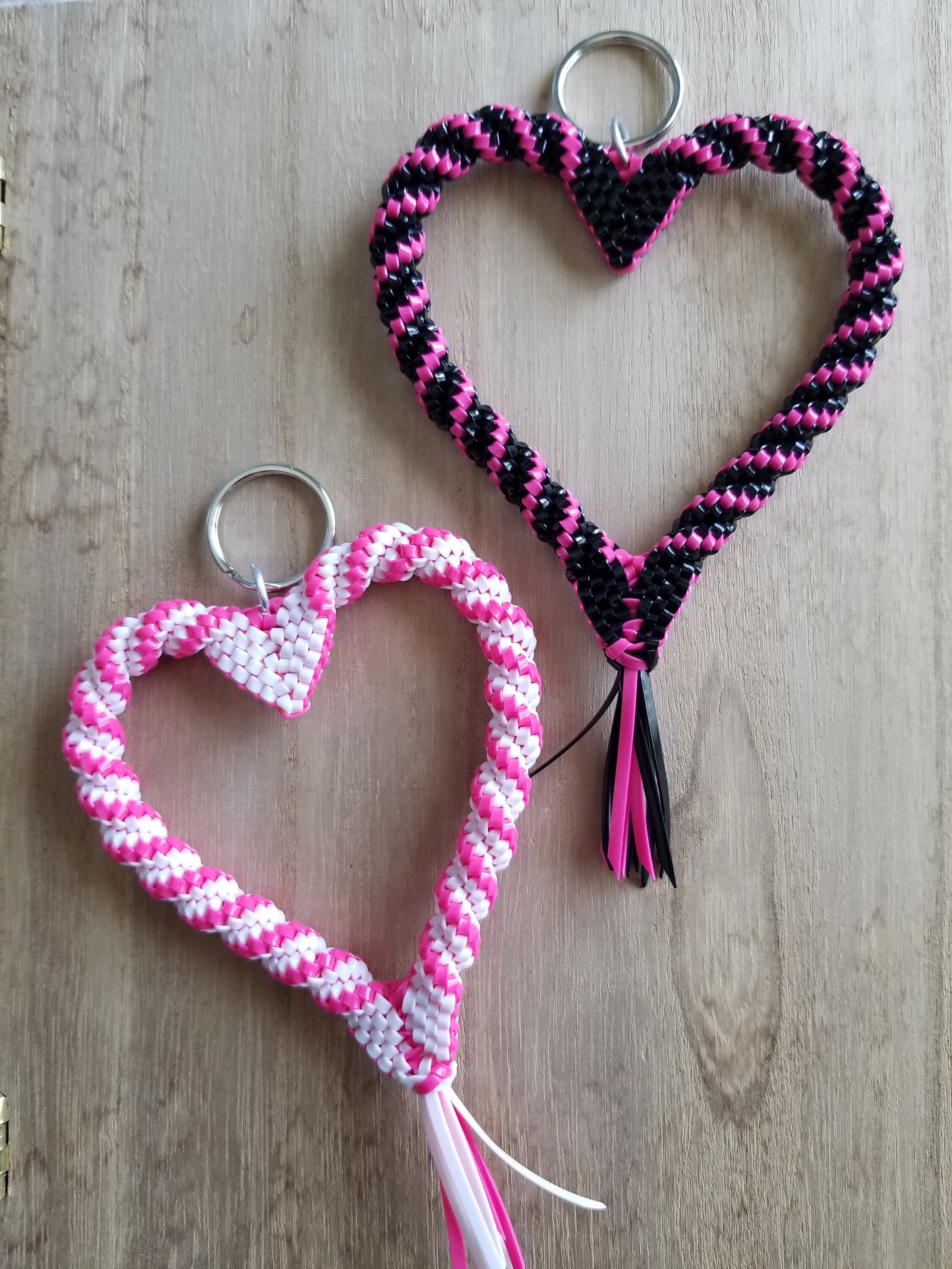 Two Color Valentine Heart Keychains - Etsy