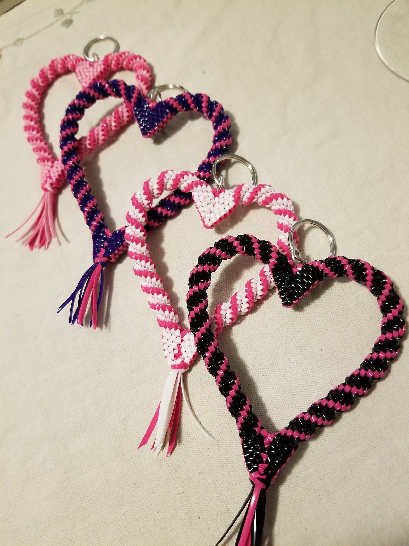 Two Color Valentine Heart Keychains - Etsy