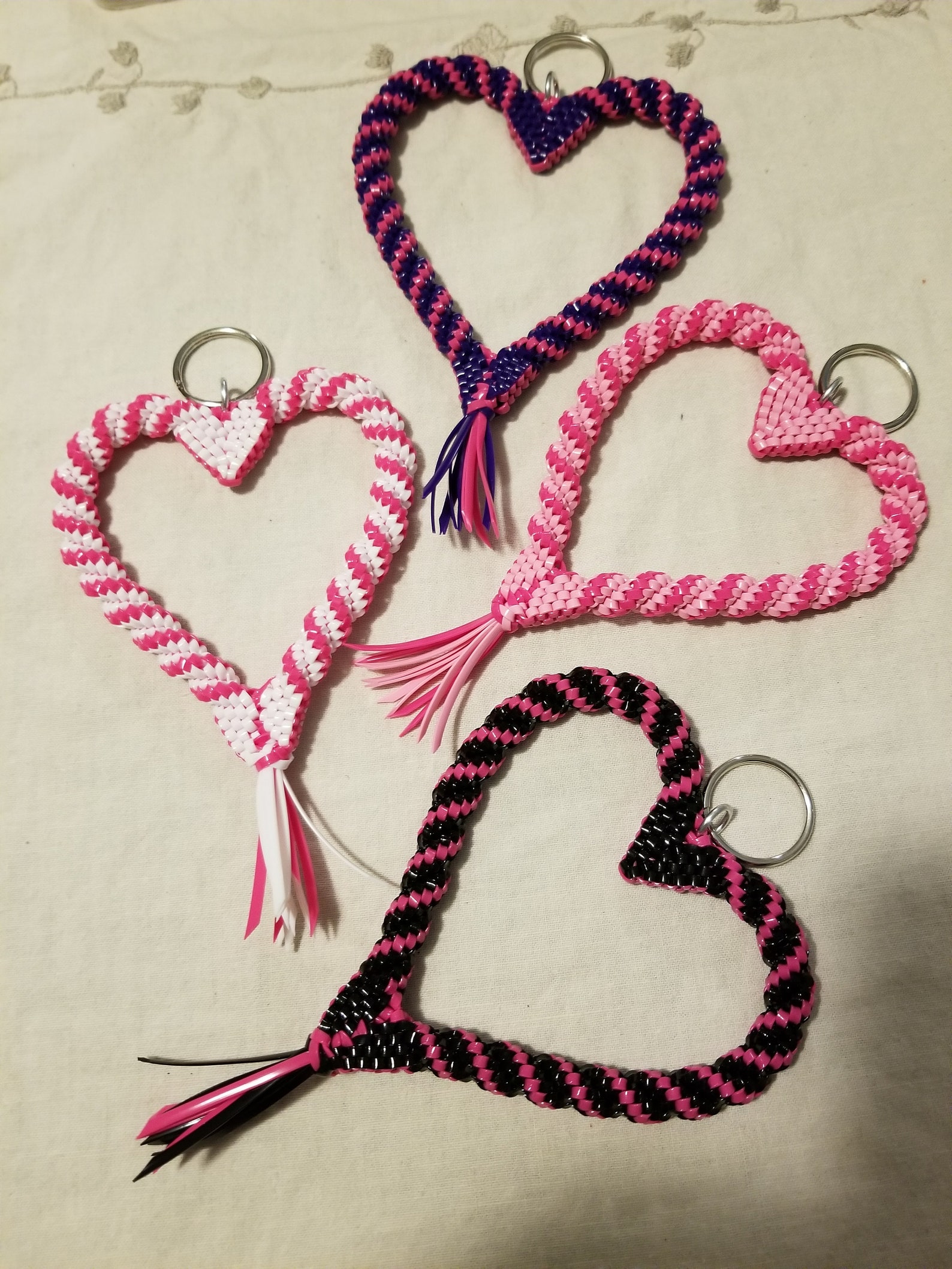Two Color Valentine Heart Keychains - Etsy