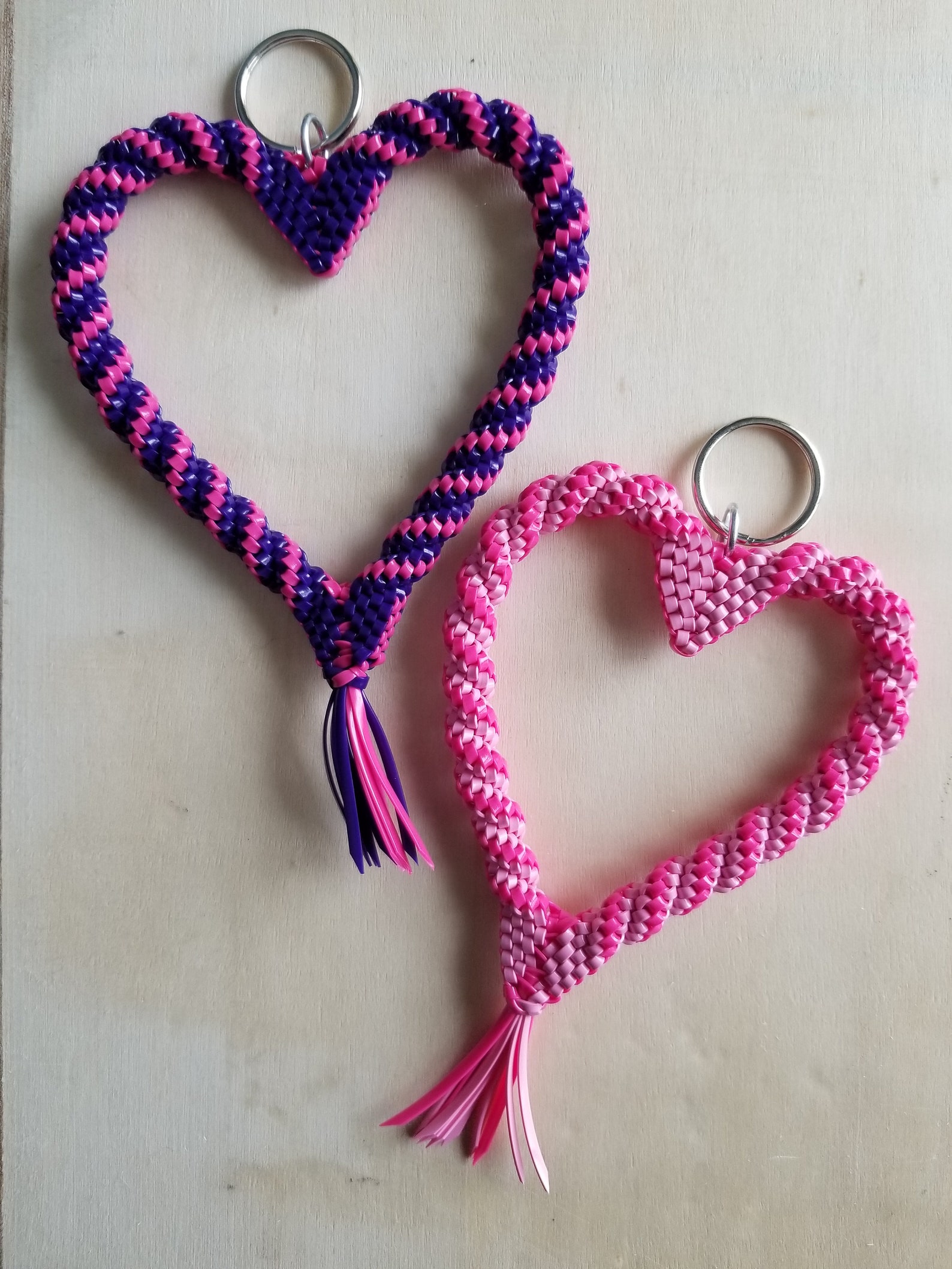 Two Color Valentine Heart Keychains - Etsy
