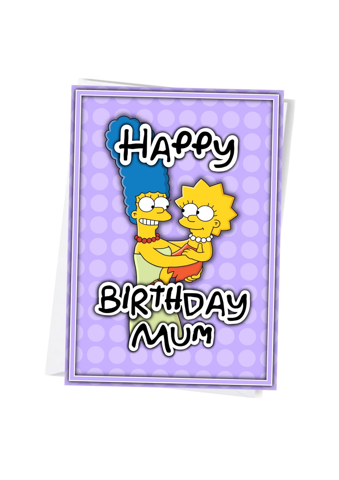 Marge and Lisa Simpson Happy Birthday Mum Card | Digital Download | A5 ...