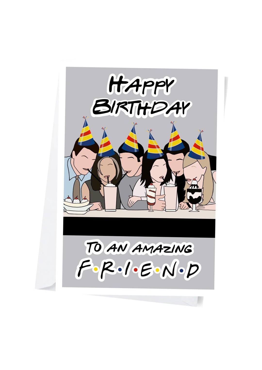 Friends Happy Birthday Card | Digital Download | A5 - Etsy