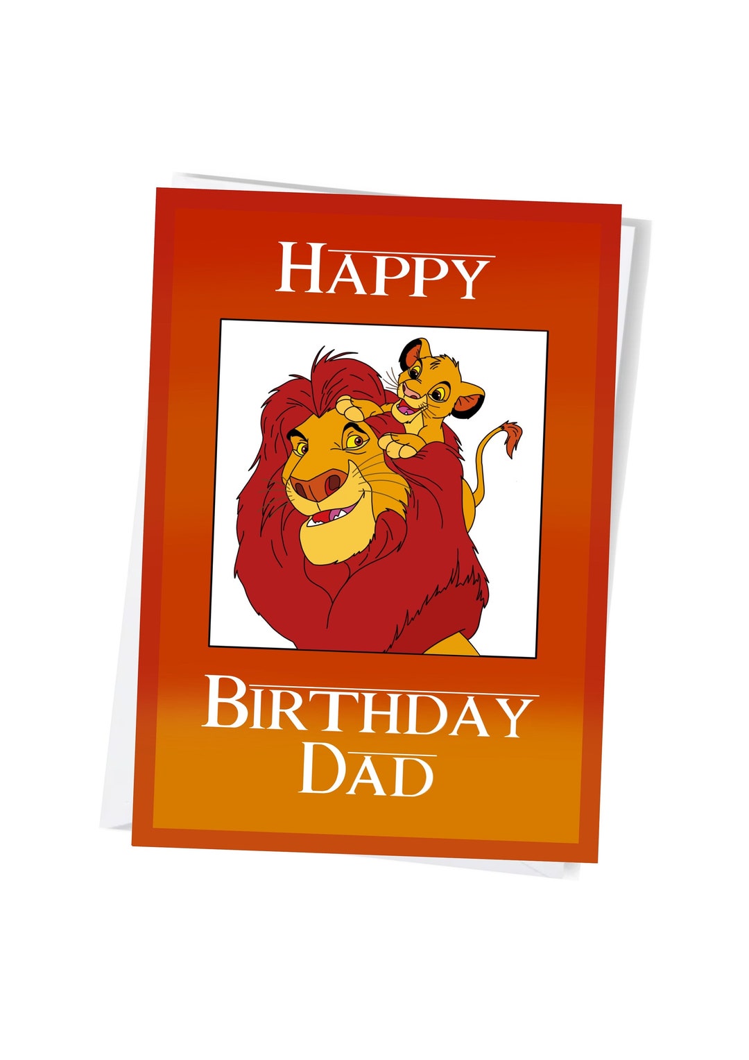 Mufasa & Simba Dad Birthday Card Digital Download A5 - Etsy