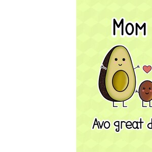 Cute Avocado Mothers Day Card | Digital Download | A5 - Etsy