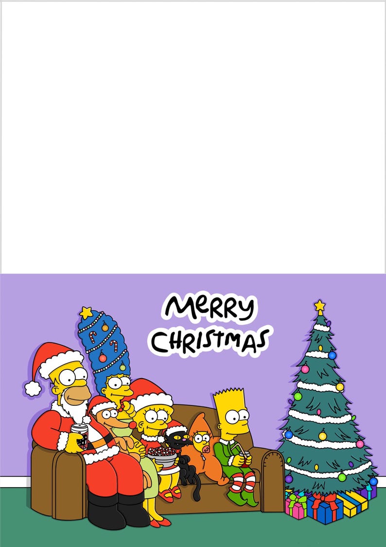 Simpsons Christmas Card Digital Download A5 - Etsy