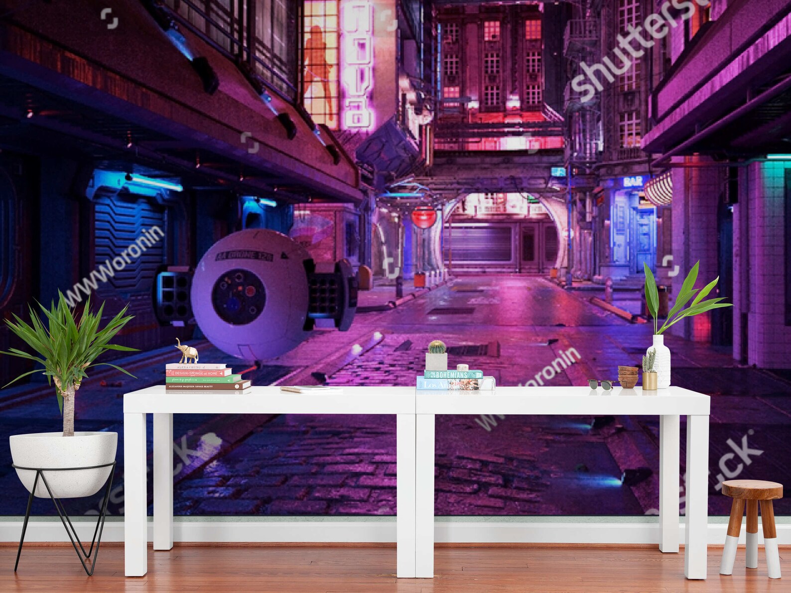 Gaming Room Wallpaper Cyberpunk Wall Mural 3D Wallpaper Peel & Stick ...