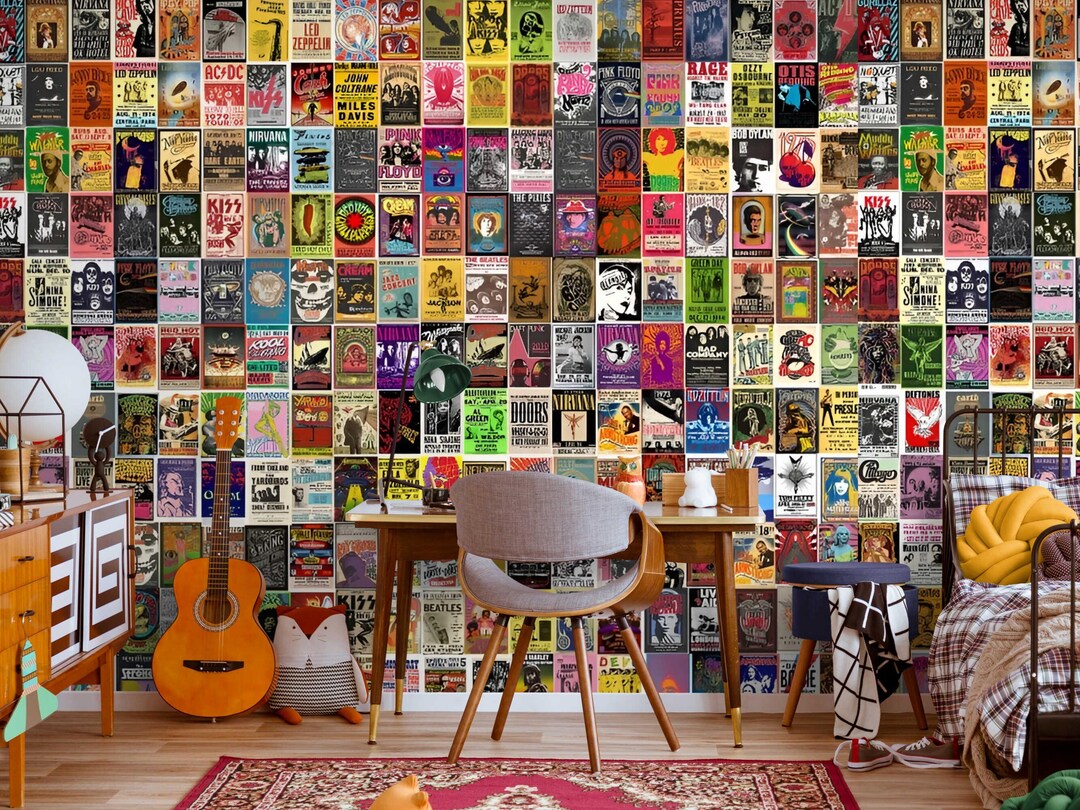 Custom Photo Wall - Concert Poster Wallpaper, Vinyl Peel and Stick or ...