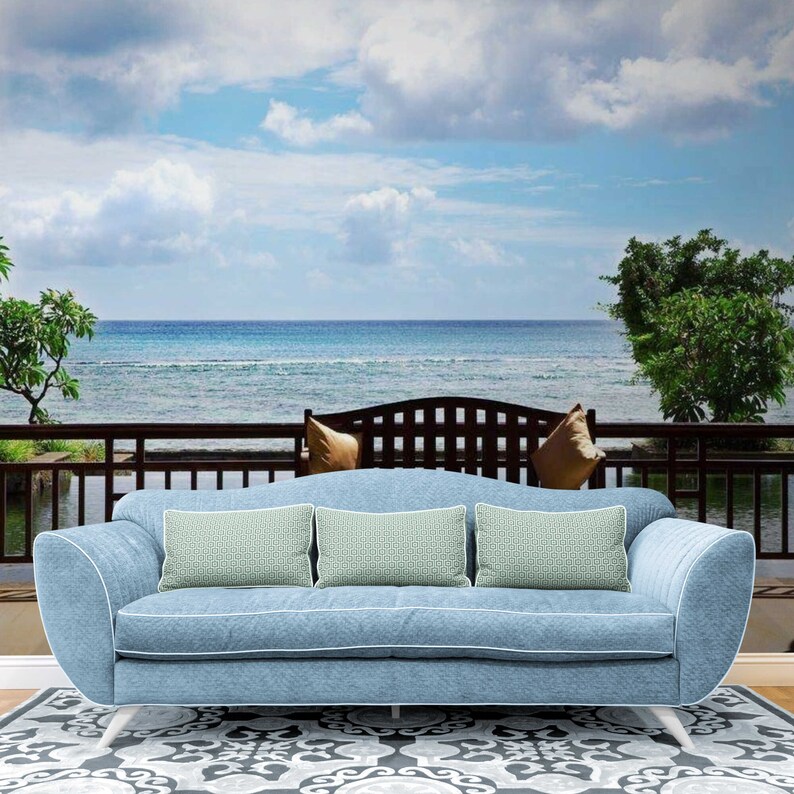 Balcony View Wall Paper Mural 3d Wallpaper Wall Mural Decor - Etsy