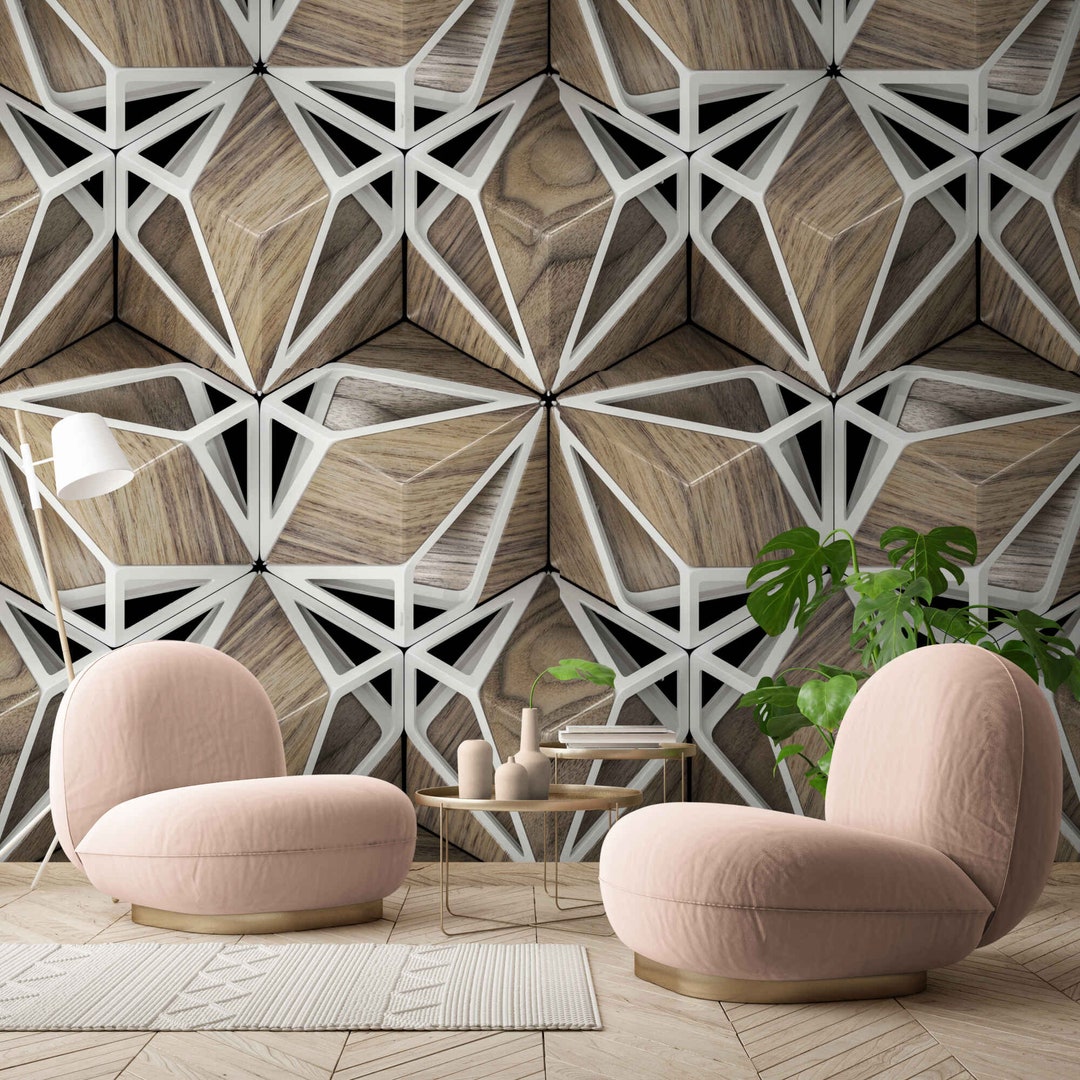 Eco Wood 3D Tiles Wallpaper | 3D Texture Wall Art | Peel and Stick ...