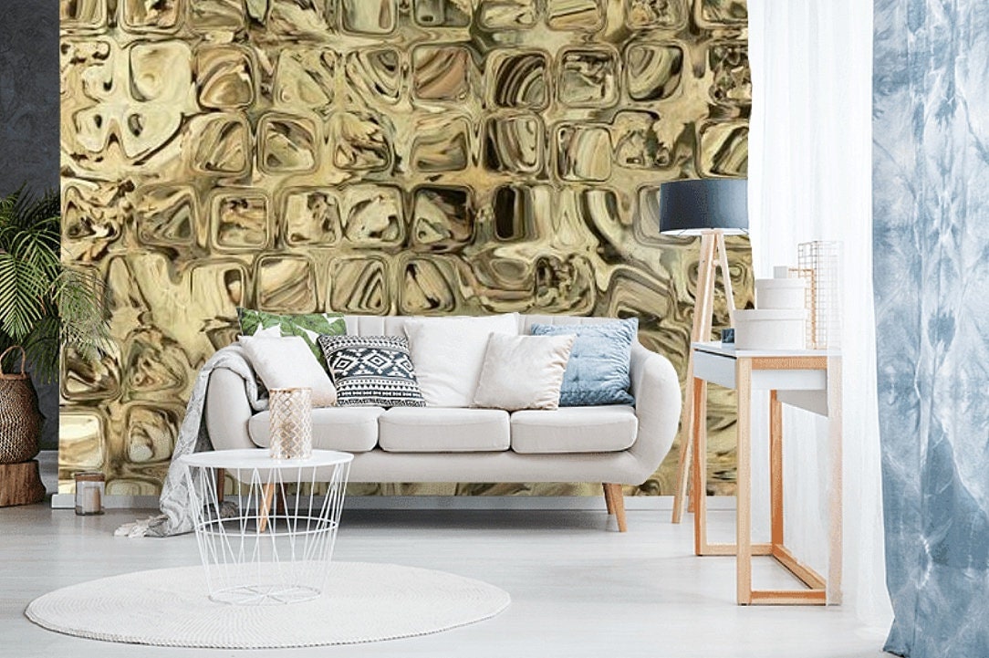 3D Wallpaper Gold Wall Mural Stylish Wall Decoration Wall - Etsy