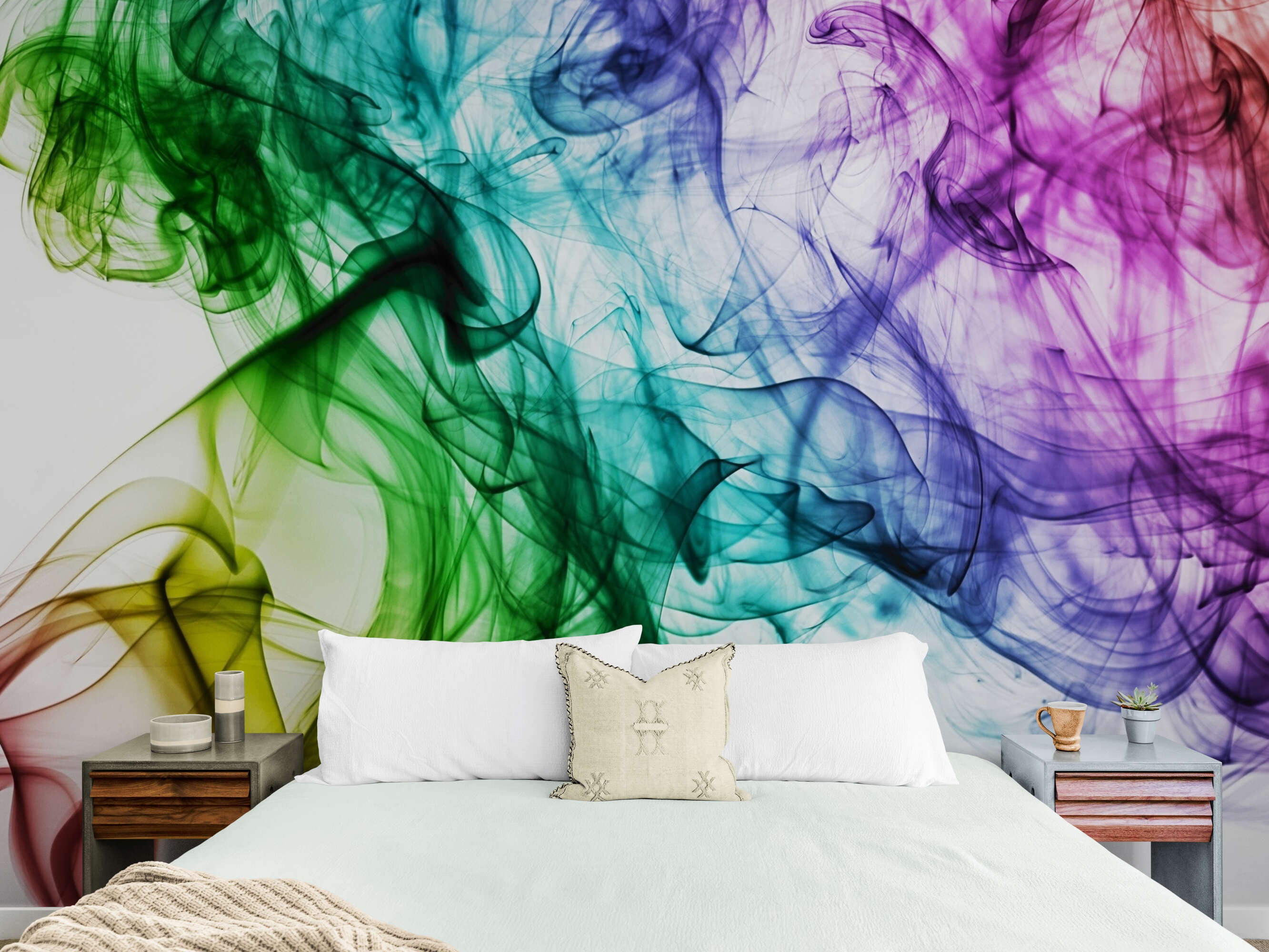 Colorful Mural 3D Smoke Wall Paper Wall Decals Wallpaper Room - Etsy