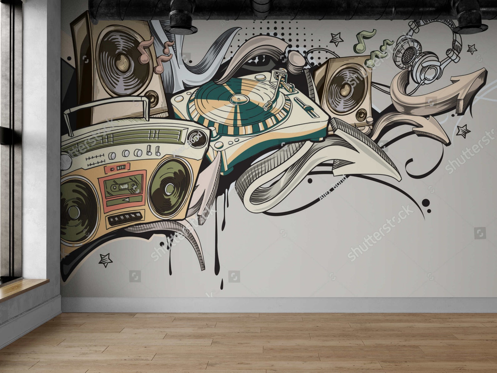 Graffit Wallpaper Wall Art Wall Paper Wall Mural Bedroom Mural - Etsy