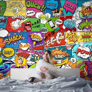 Colorful Comics Fun Wallpapers for Girls - Teenager Room, Peel and ...